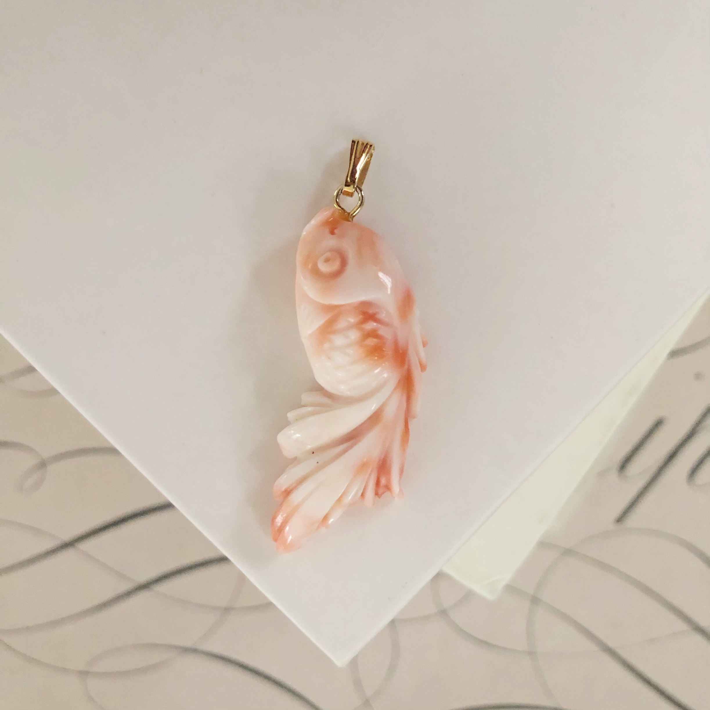 Vintage Carved Coral Fish Charm – WinterLemon