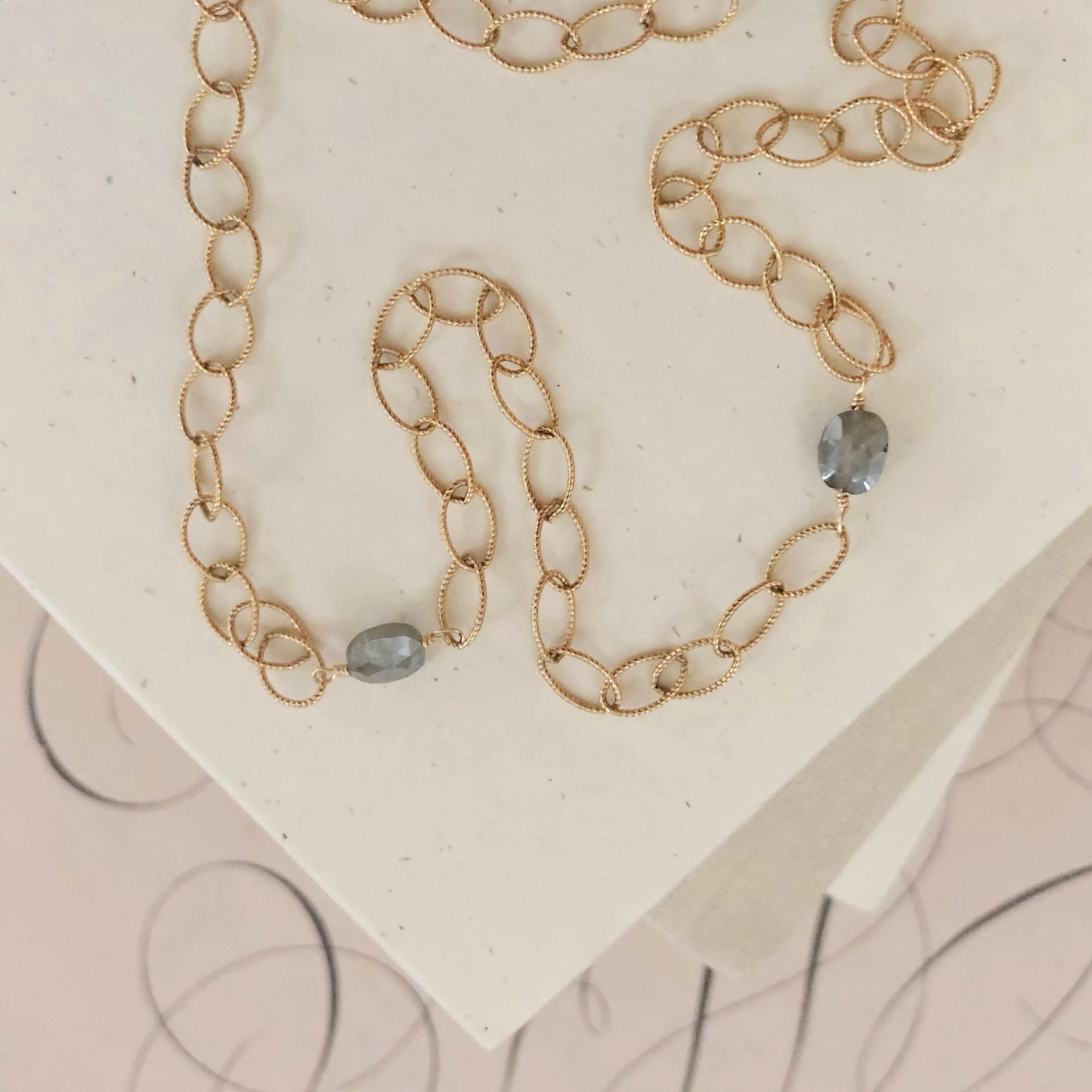 Gold Filled Layering Chain Necklace with Silverite Stations – WinterLemon