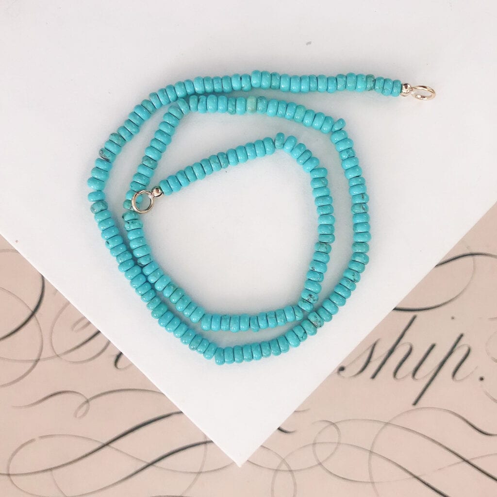 Mila Turquoise Rondelle Beaded Necklace – WinterLemon