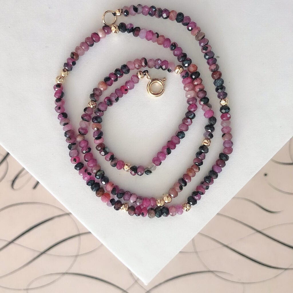 Katrina Ruby Gemstone Beaded Necklace – WinterLemon