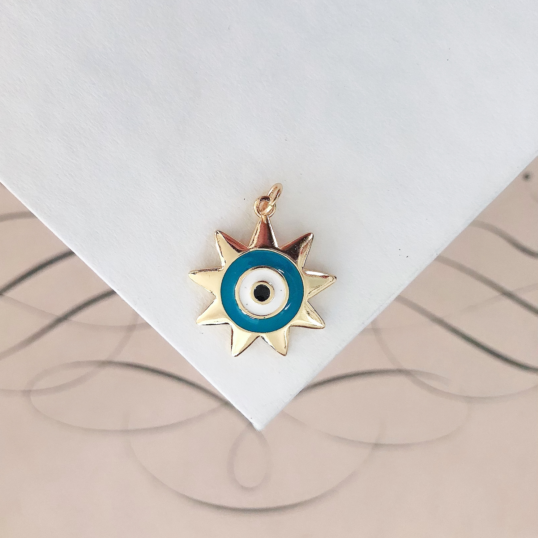 Colorful Teal Enamel Evil Eye Star Pendant – WinterLemon