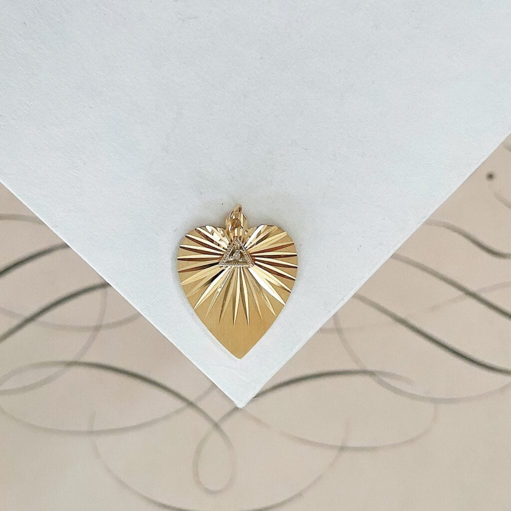 Vintage 14k Gold and Diamond Radiant Heart Charm – WinterLemon