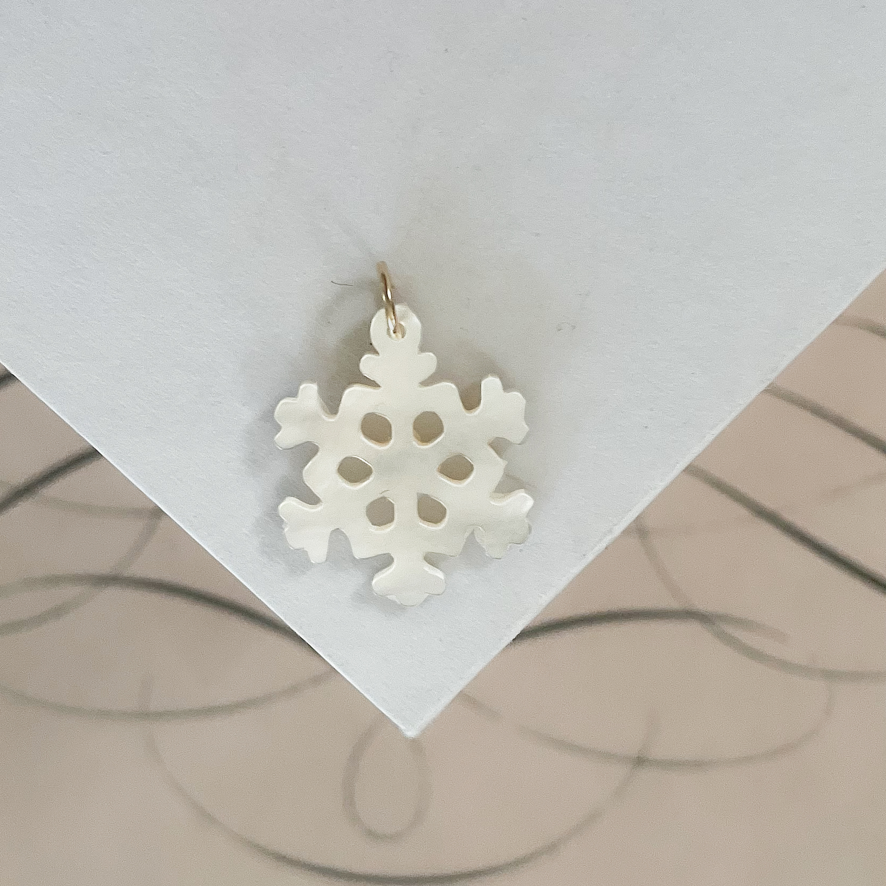 14k Gold Mother of Pearl Snowflake Charm – WinterLemon