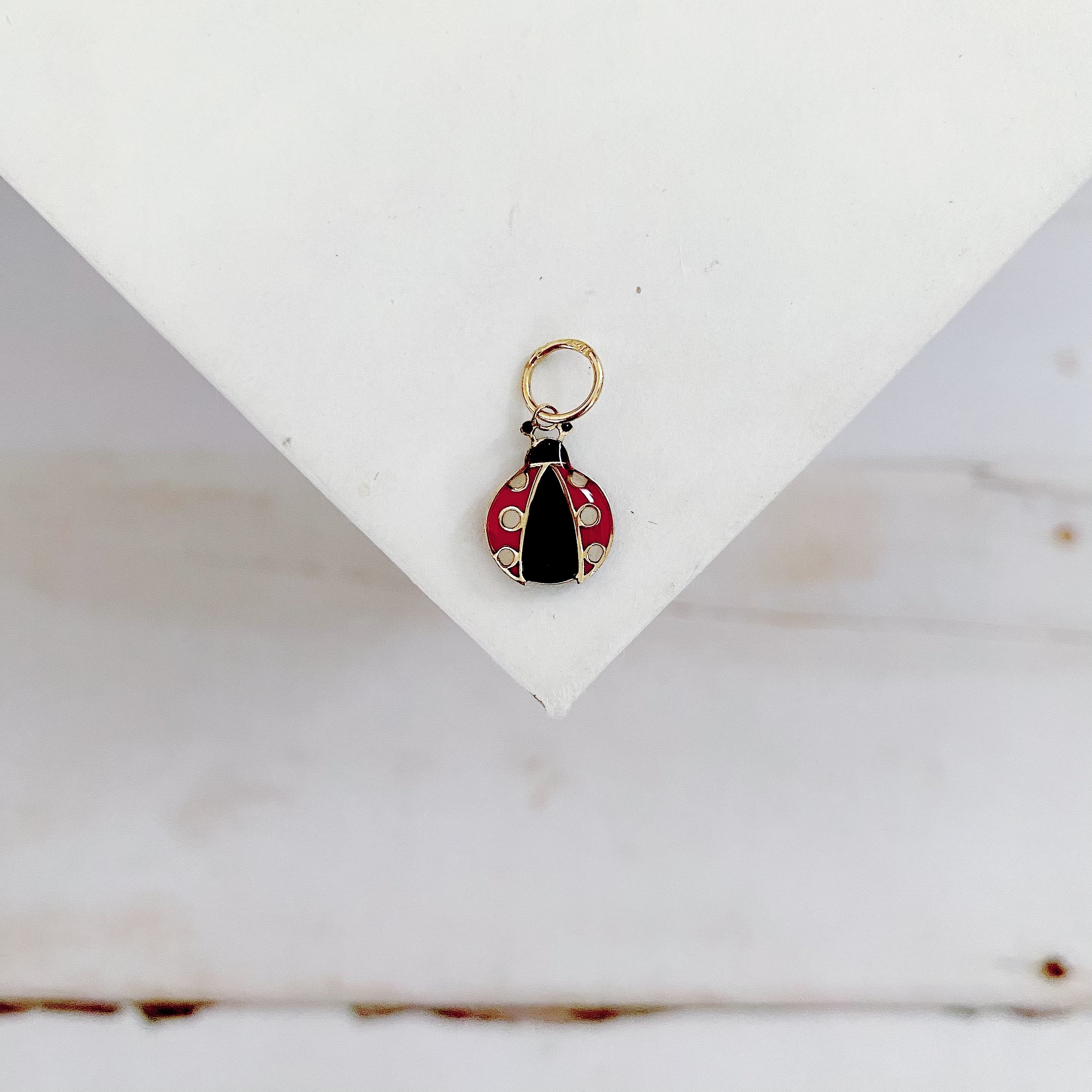 14k Gold and Enamel Ladybug Charm Pendant – WinterLemon