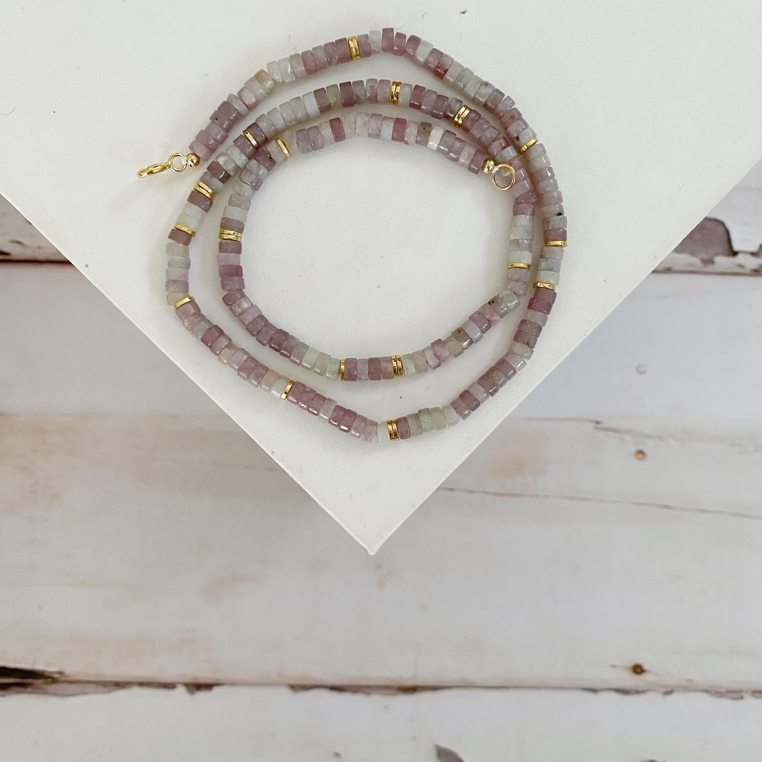 Jasmine Purple Chinese Tourmaline Heishi Beaded Necklace – WinterLemon