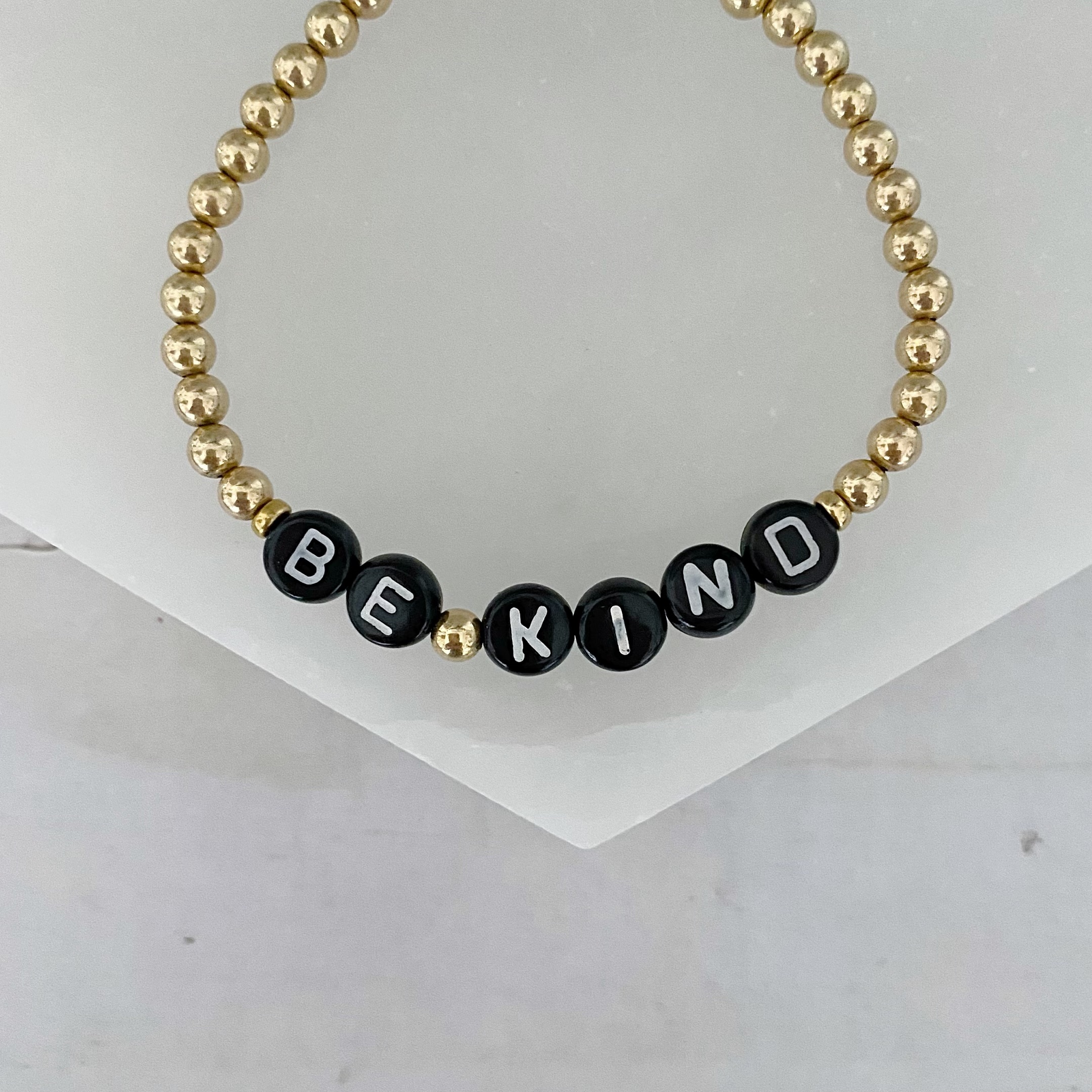 "Be Kind" Gold Filled Beaded Bracelet – WinterLemon