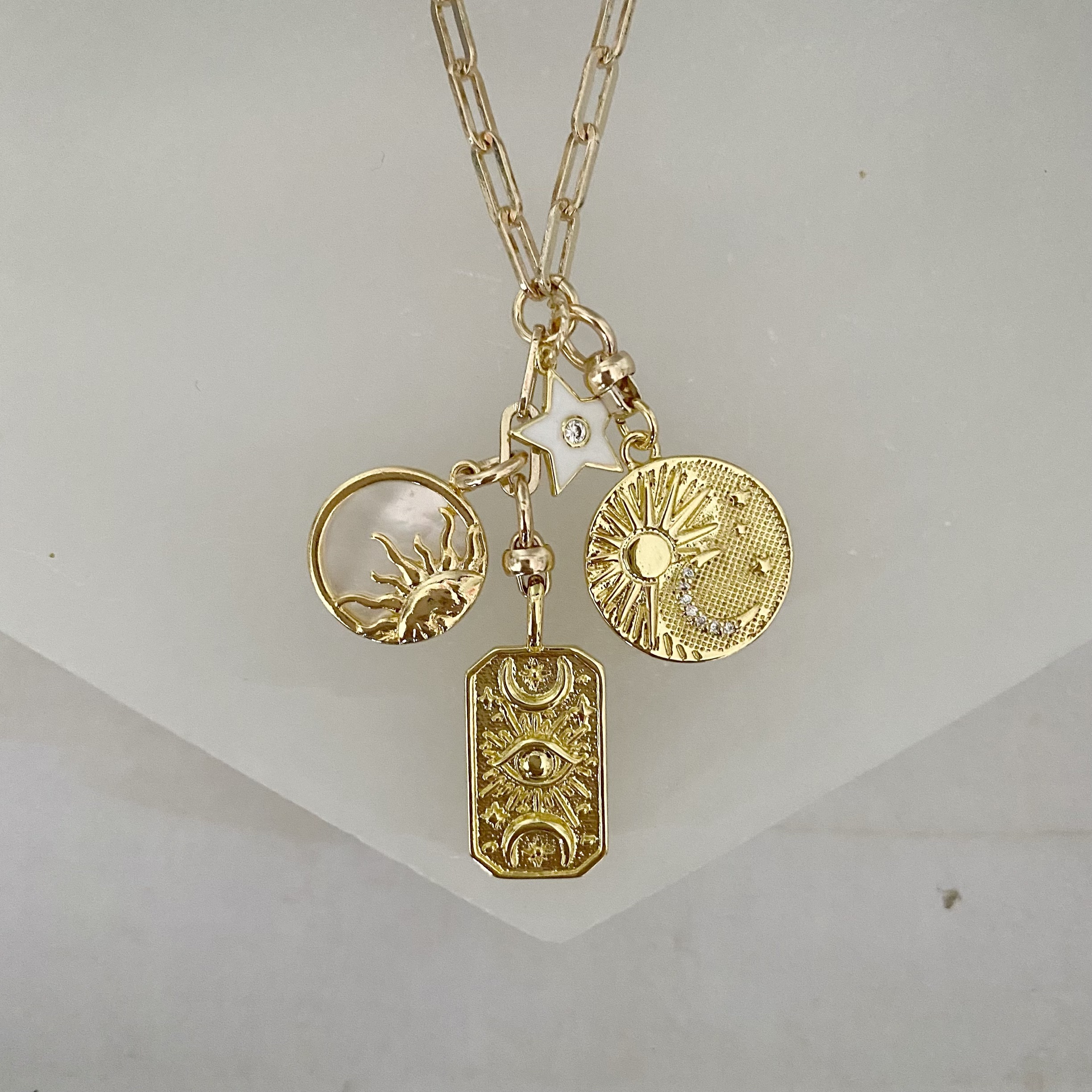 Vita Talisman Symbols Paperclip Chain Charm Necklace – WinterLemon