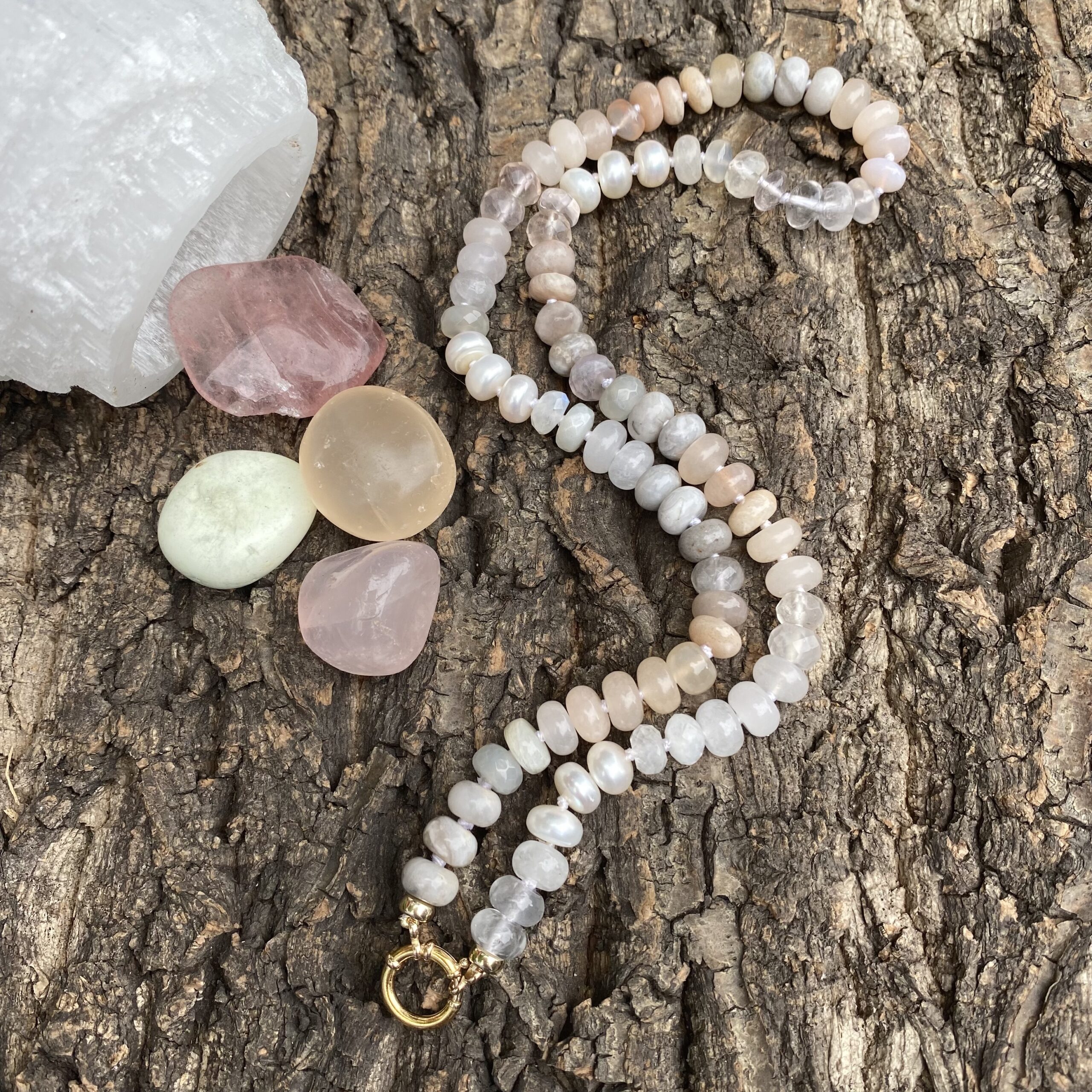 Deema Earth Mother Collection Silk Knotted Gemstone Necklace 14k Gold ...