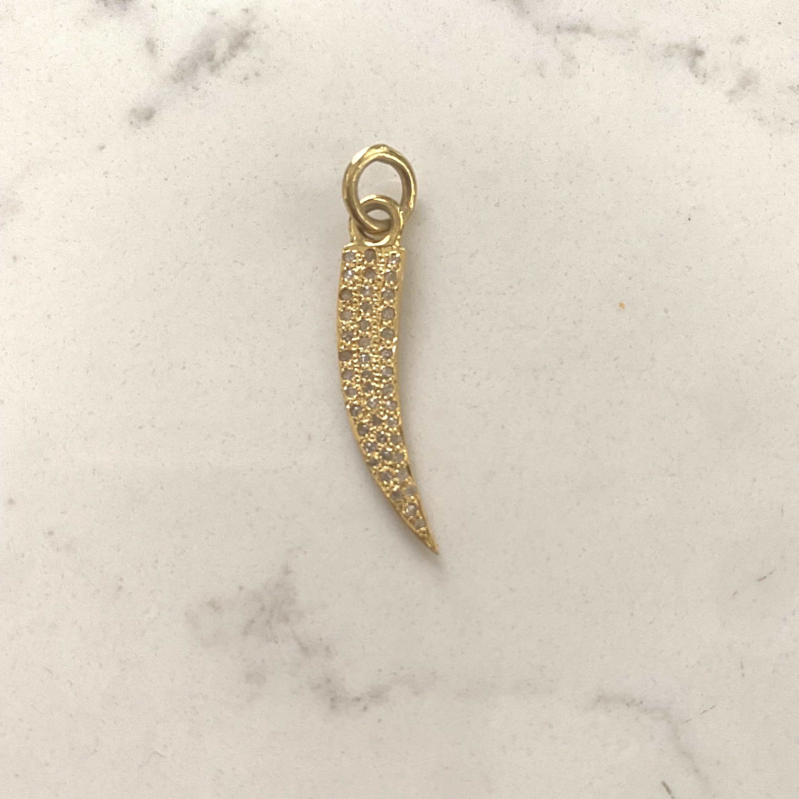 Giada Vermeil Pave Diamond Horn Pendant – WinterLemon