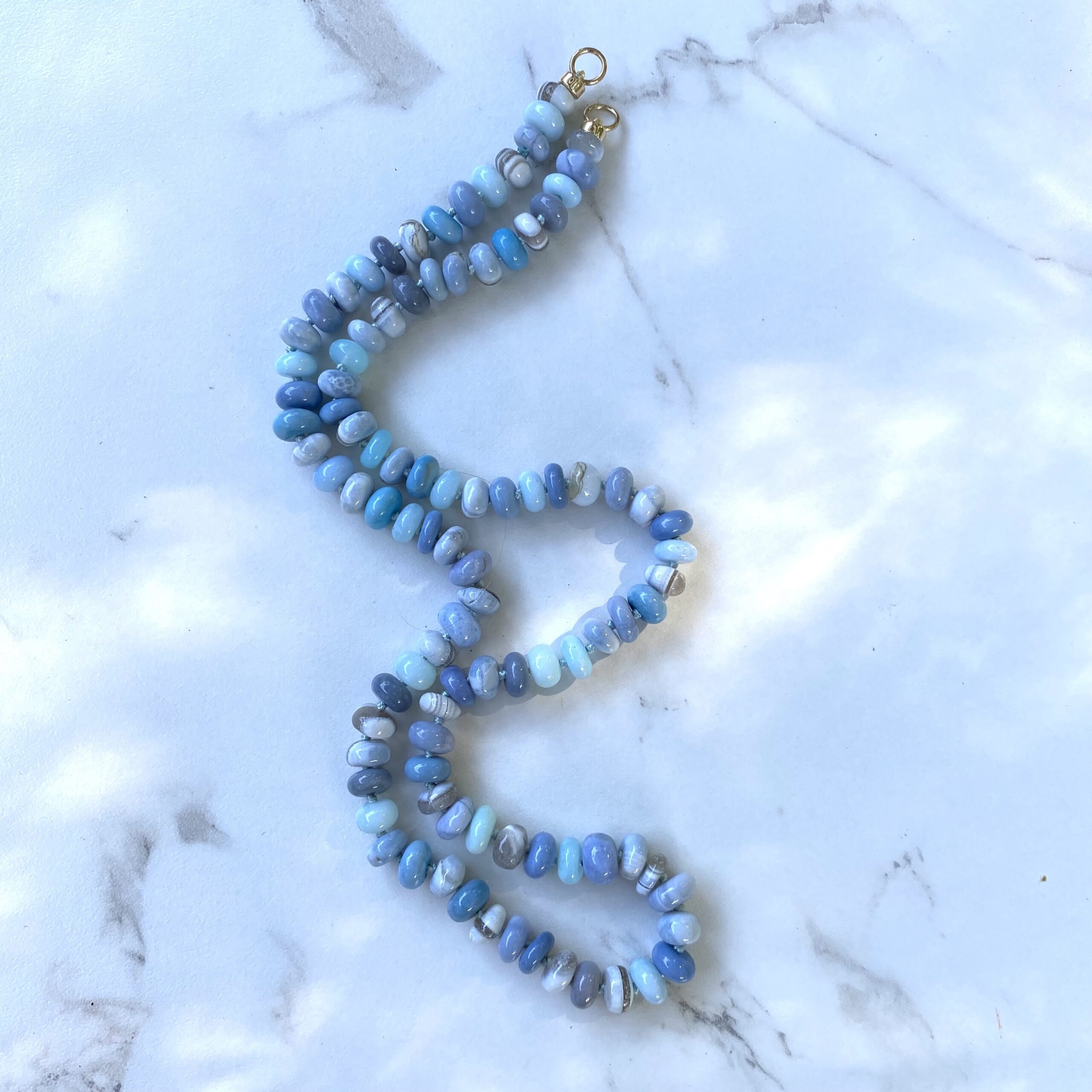 Everett Blue Boulder Opal Silk Knotted Open Loop Necklace – WinterLemon