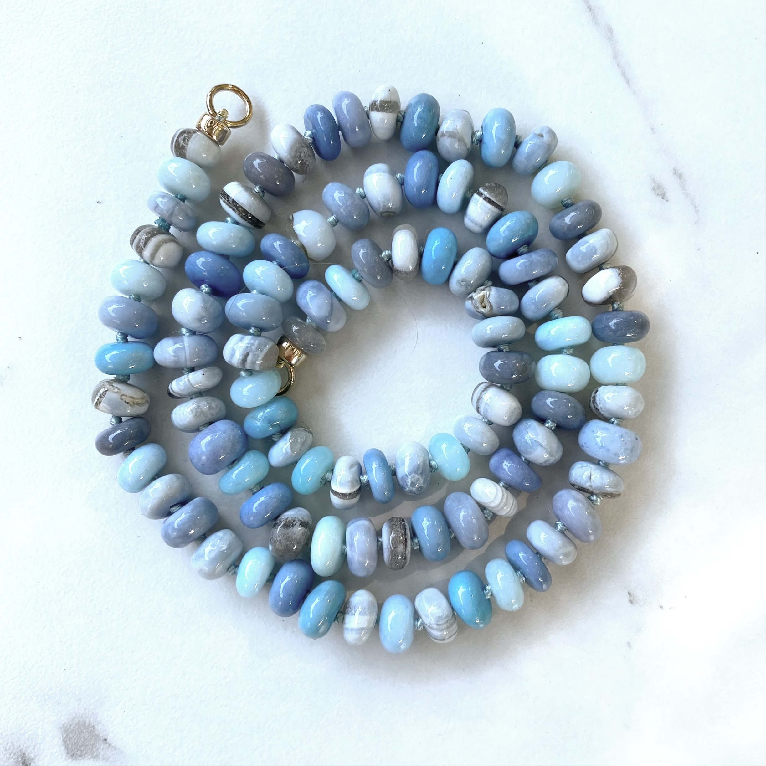 Everett Blue Boulder Opal Silk Knotted Open Loop Necklace – WinterLemon