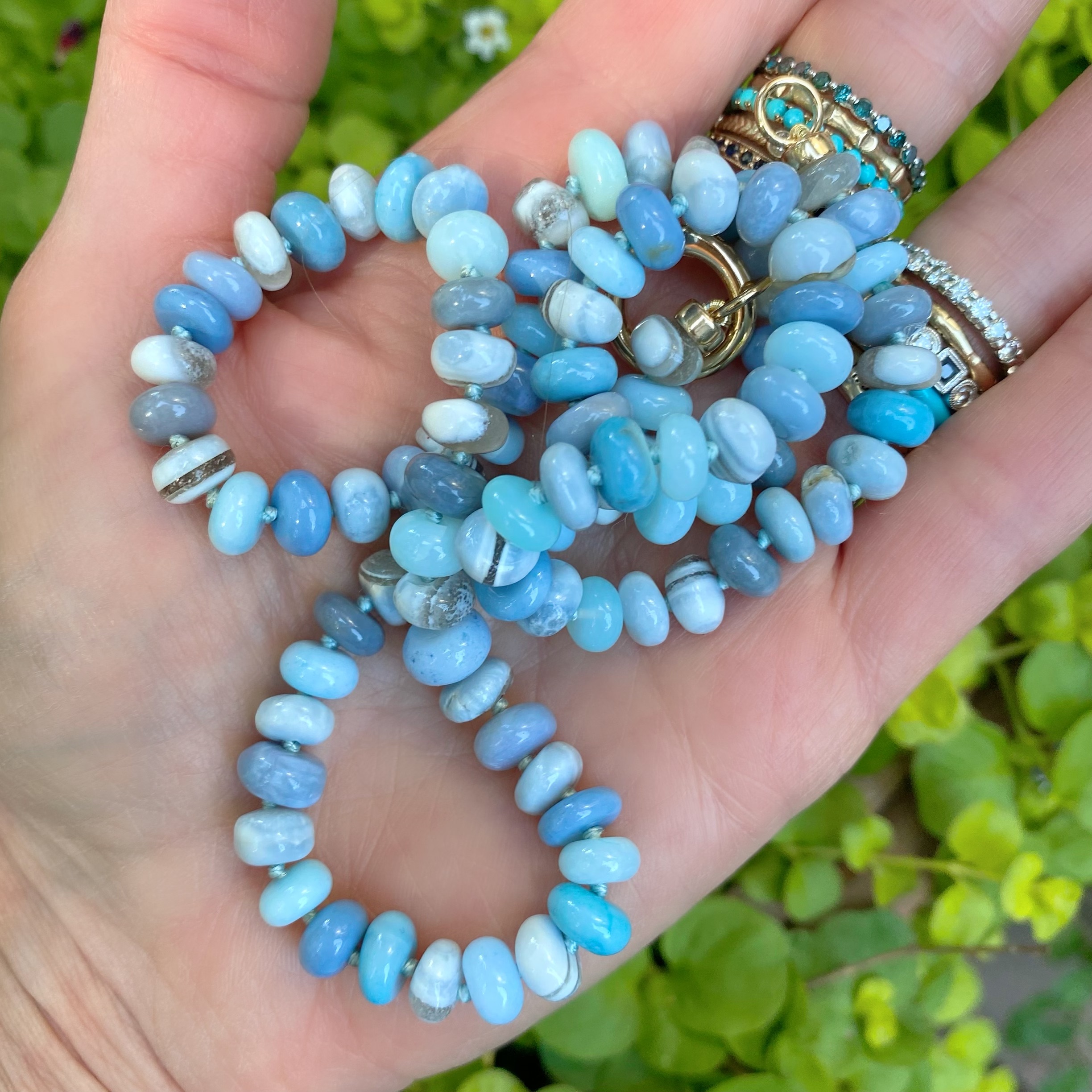 Everett Blue Boulder Opal Silk Knotted Open Loop Necklace – WinterLemon