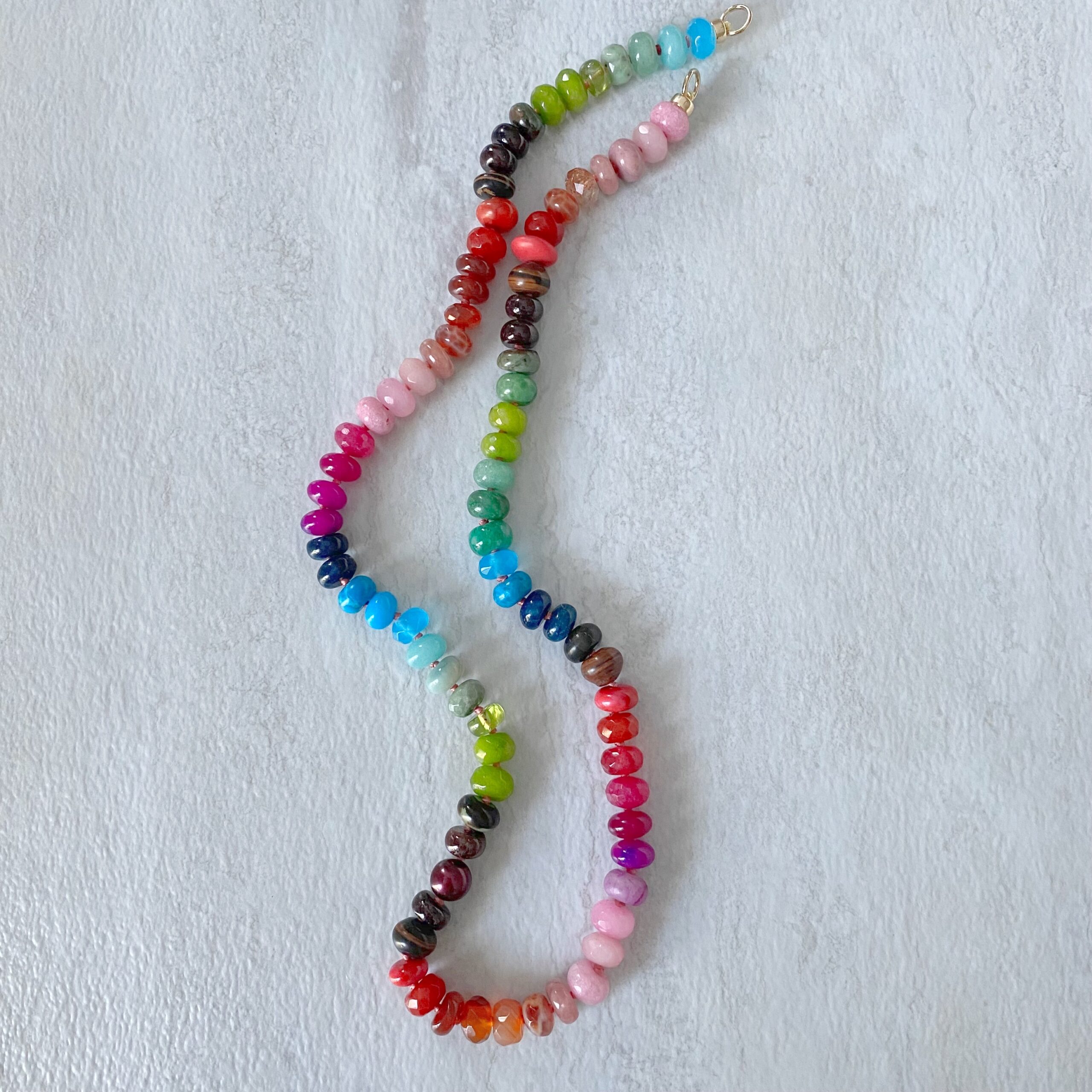 McKenna Gemstone Silk Knotted Open Loop Necklace – WinterLemon