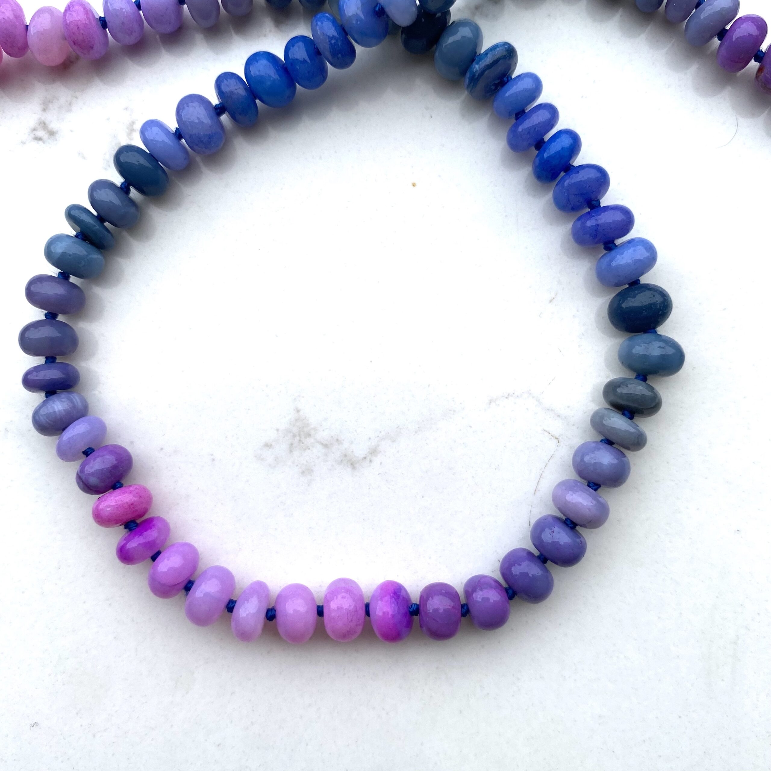 Skylar Silk Knotted Opal Open Loop Necklace – WinterLemon