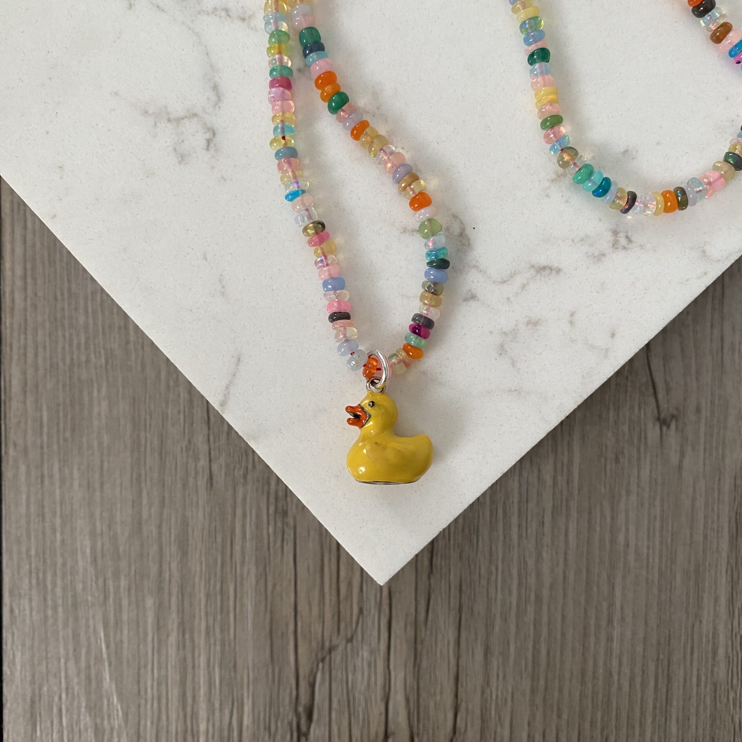 Daisy Ethiopian Opal Rubber Duckie Necklace – WinterLemon