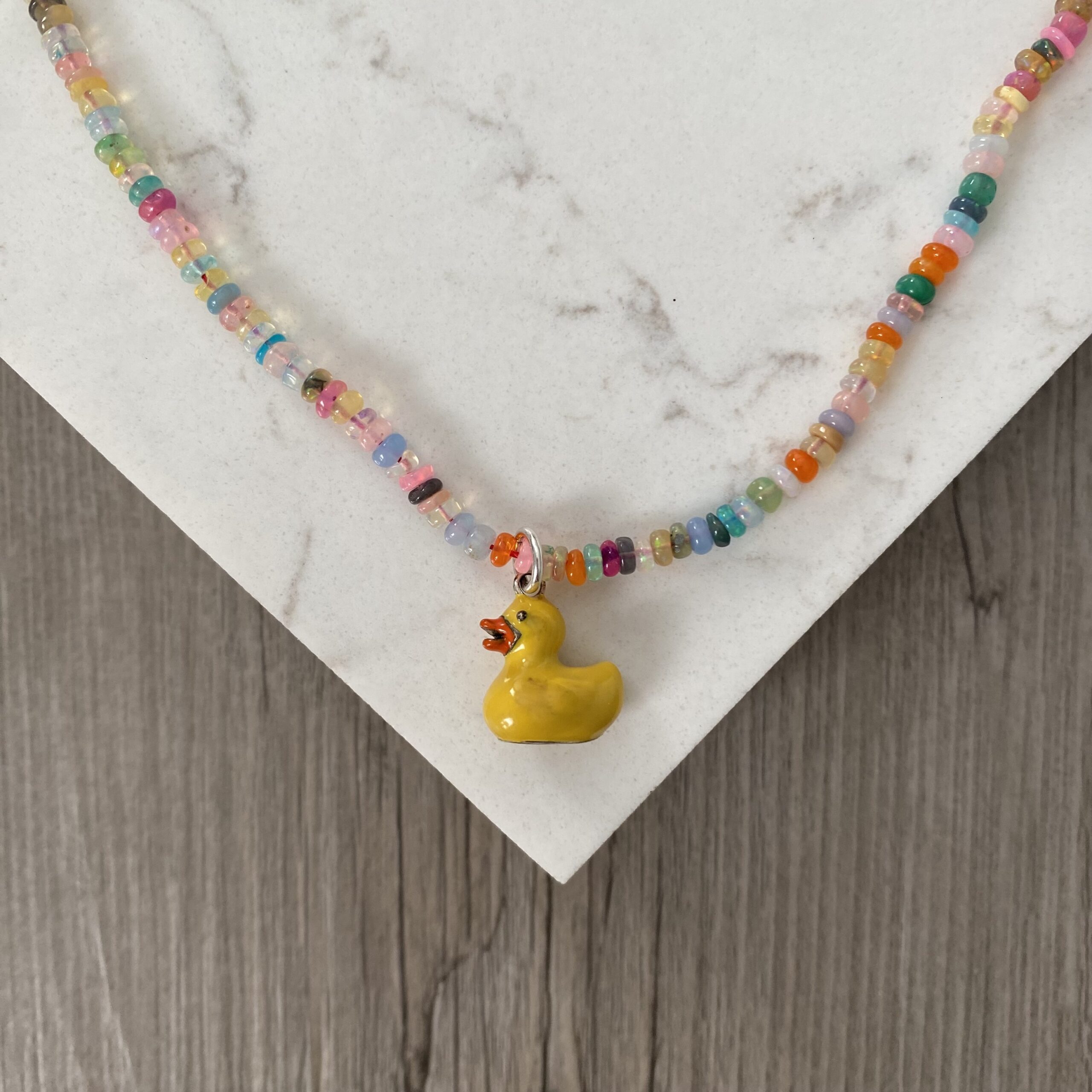 Daisy Ethiopian Opal Rubber Duckie Necklace – WinterLemon