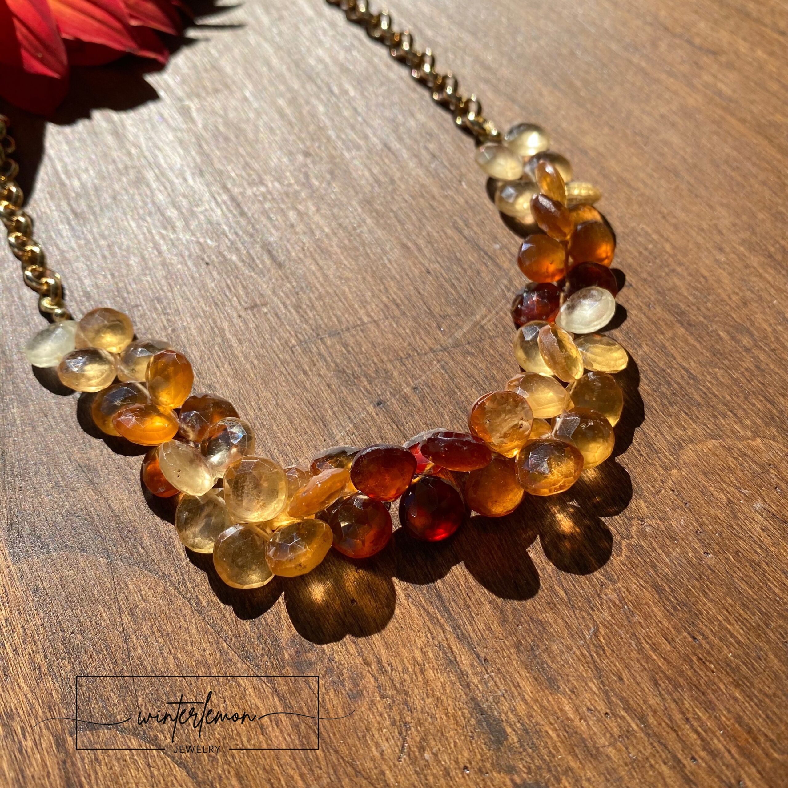 Harlan Hessonite Garnet Chain Necklace – WinterLemon